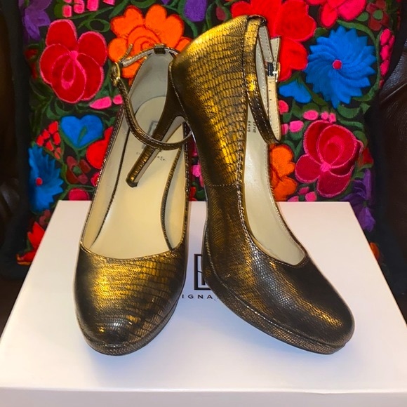 SS Signature | Shoes | Ss Signature Black Gold Snakeskin Anklestrap ...